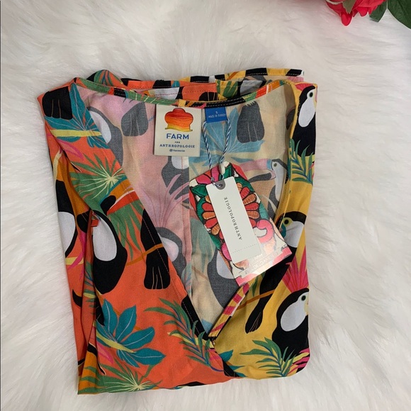 FARM Rio | Tops | Farm Rio Toucan Rainforest Wrap Blouse | Poshmark